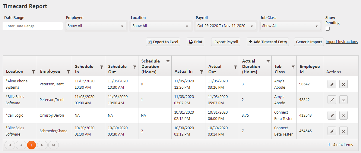 Timekeeper Reporting – Janitorial Manager