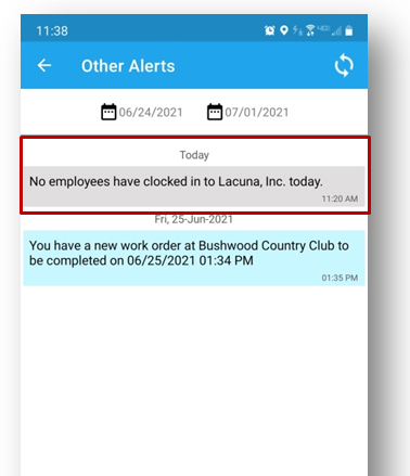 No Coverage Alerts – Janitorial Manager